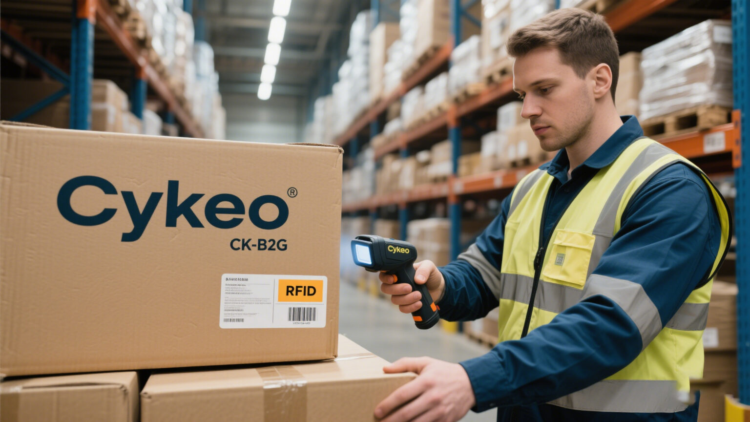 Cykeo CK-B2G UHF RFID Handheld Reader: Long-Range Android 13 Industrial Scanner with 20m Range